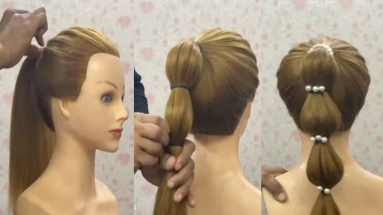 balloon hairstyle tutorial | simple hairstyles for medium hair - YouTube