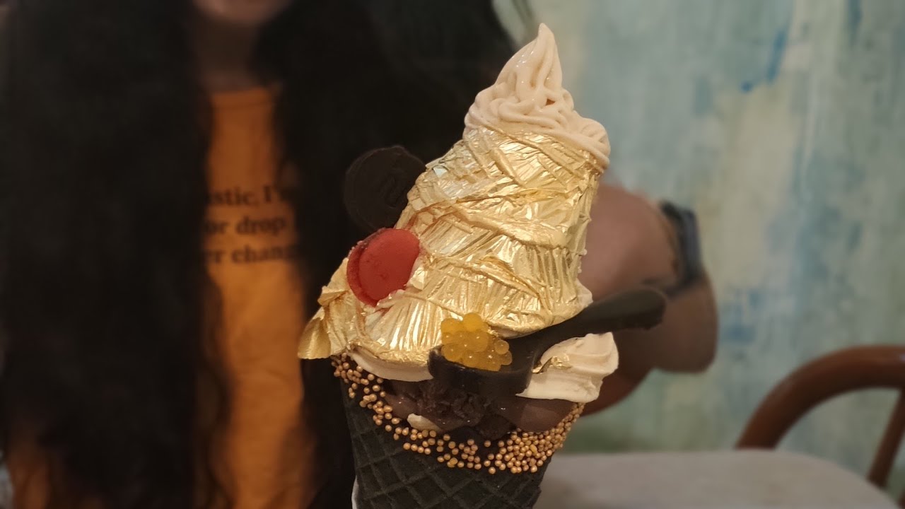 24 carat gold mini midas icecream - Huber and holly - YouTube