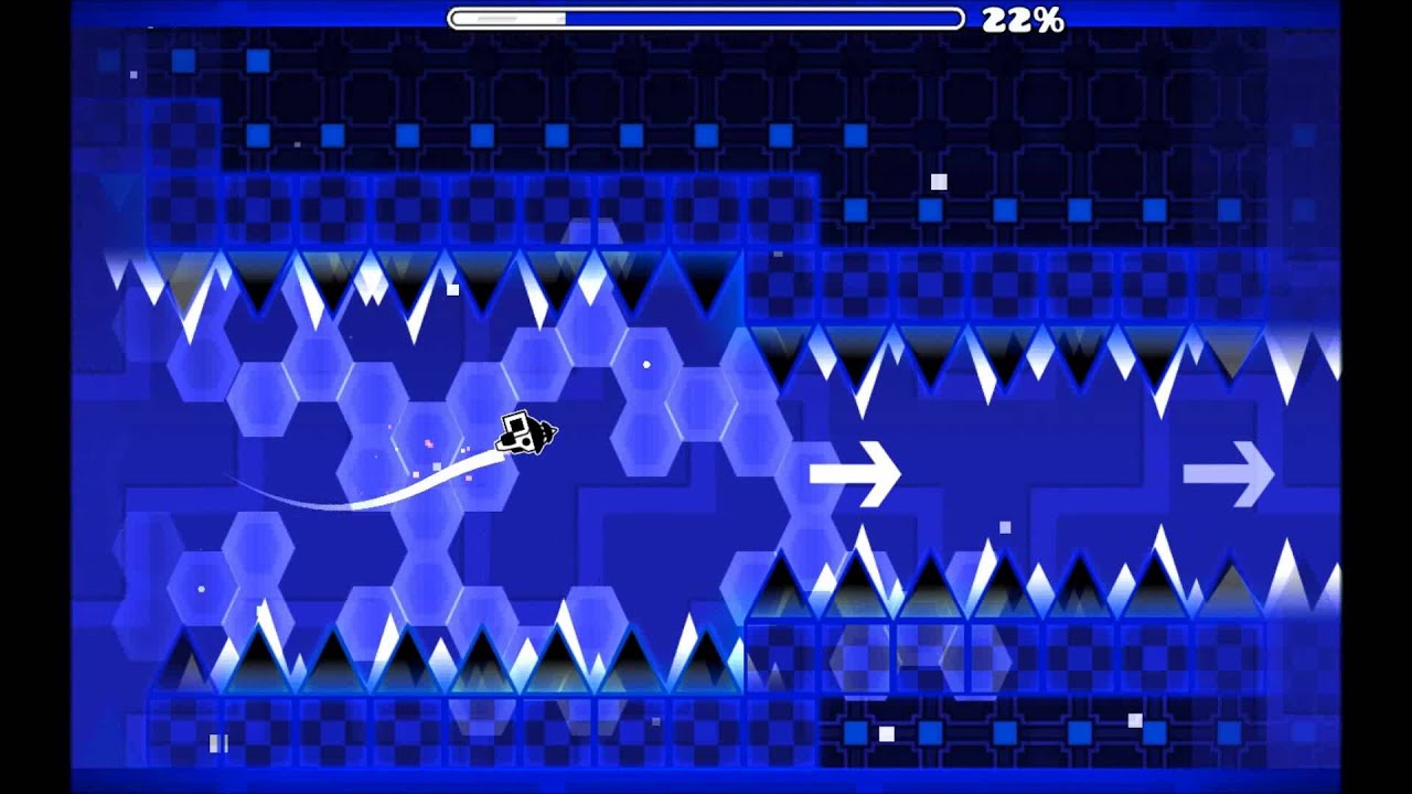 Geometry Dash Blue World 60 Percent - YouTube
