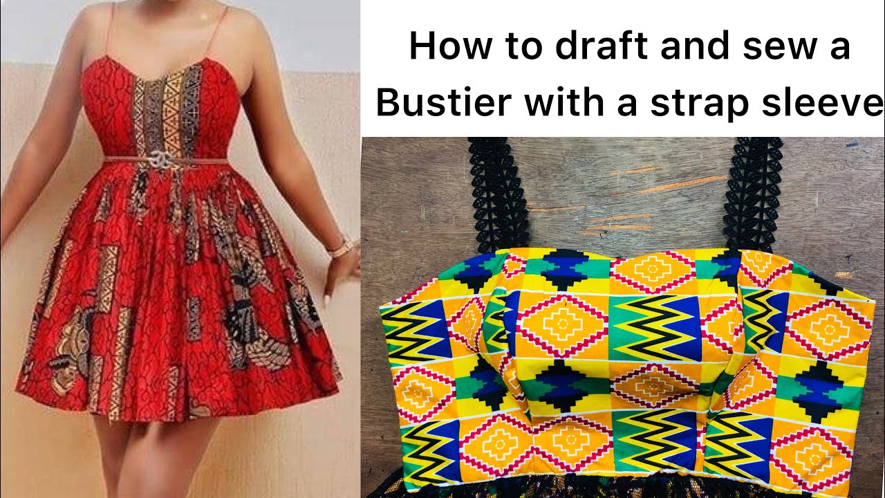 How to cut and sew a tube bustier with strap sleeves #bustier - YouTube