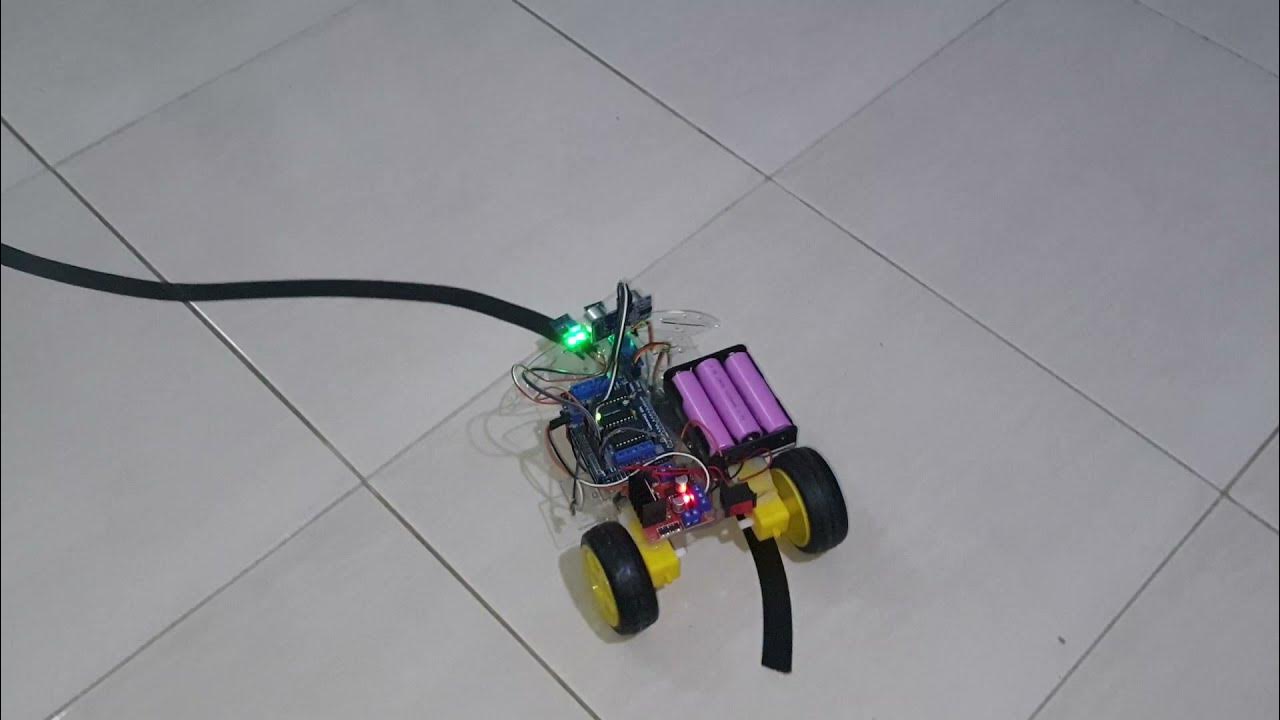 Line following car using AFMotor Shield, IR Sensors & Arduino - YouTube