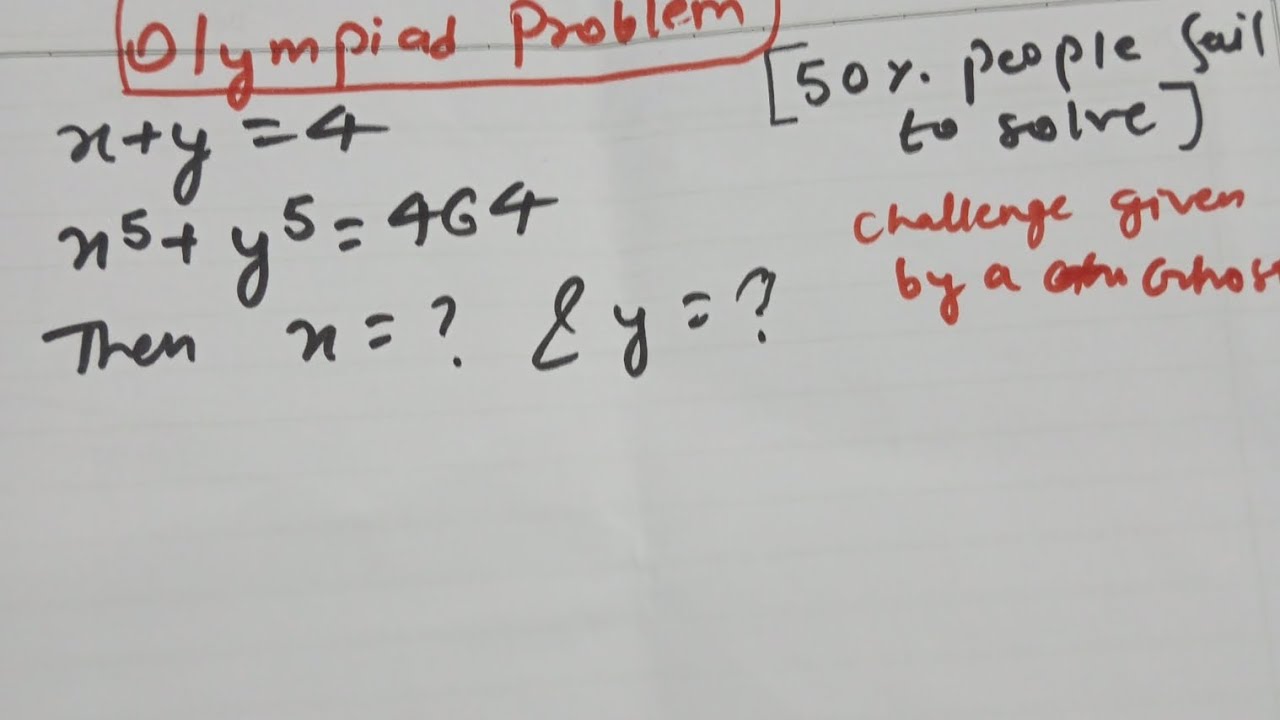 algebra challenge from hell x+y=4 x⁵+y⁵=464 then x,y ?#olympiad # ...