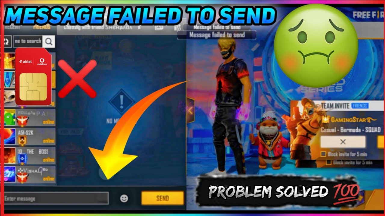 How to solve message sending problem in freefire || Freefire network ...