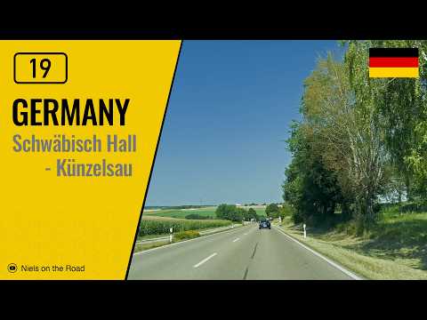 Driving in Germany: Bundesstraße B19 from Schwäbisch Hall to Künzelsau