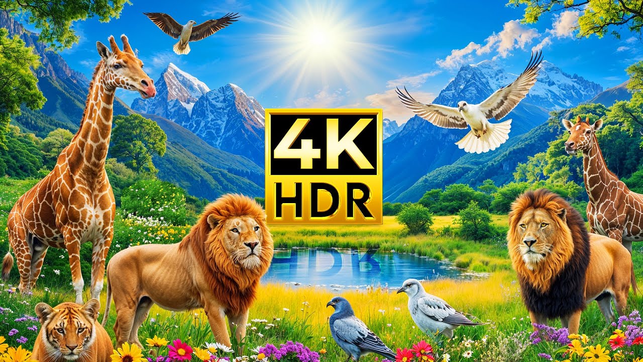 COLORFUL ANIMAL KINGDOM 4K HDR | with Cinematic Sound (Colorful Animal ...