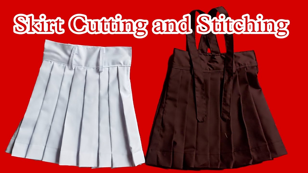 skirt cutting and stitching | school skirt banaye minto me | school ...