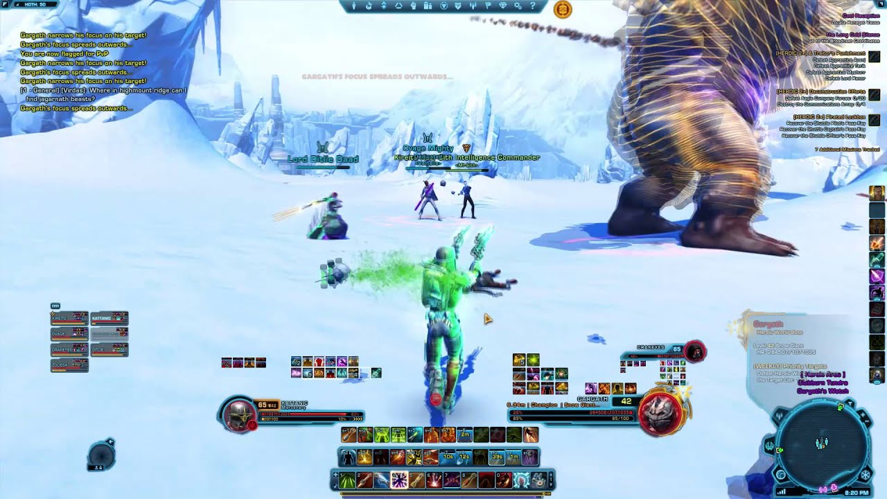 Star Wars The Old Republic - Hoth World Boss Gargath - YouTube