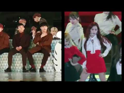 161119 BTS Jin reaction to BLACKPINK Jisoo PLAYING WITH FIRE MMA fancam