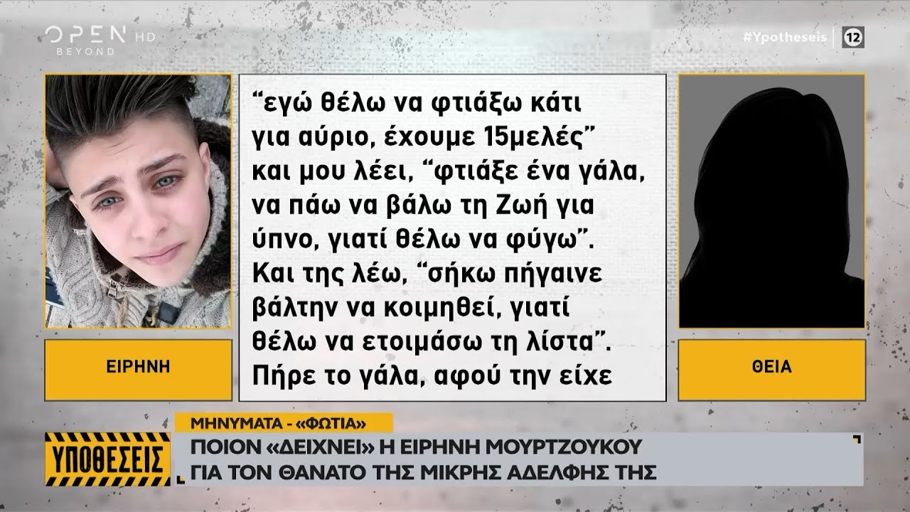 Ποιον «δείχνει» η Ειρήνη για το θάνατο της μικρής αδελφής της | OPEN TV ...