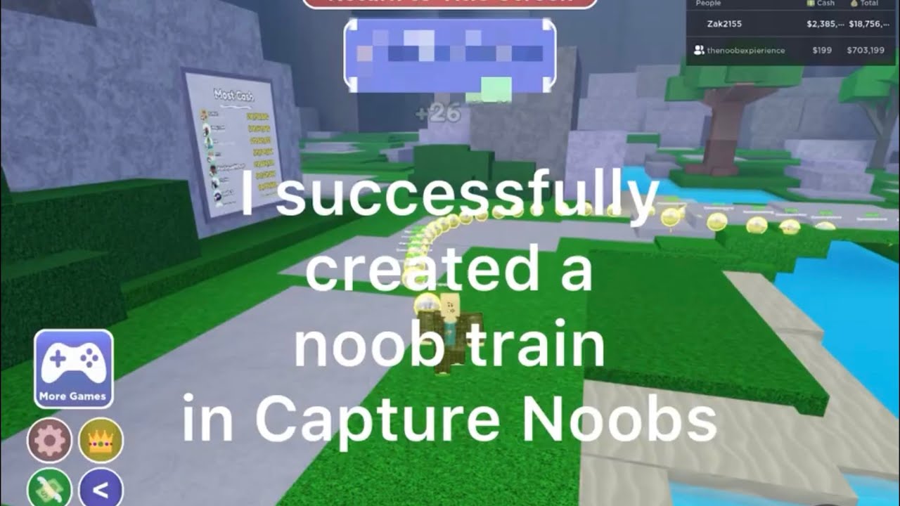I Created a NOOB TRAIN with over 50+ PLAYERS in Roblox’s Capture Noobs ...