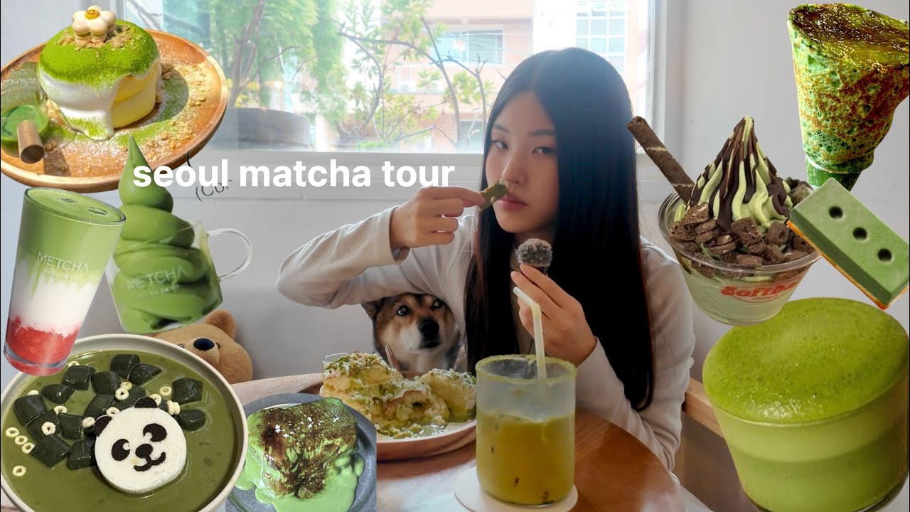 probando TODOS LOS MATCHAS VIRAELS en seul l matcha tteokbokki, matcha ...