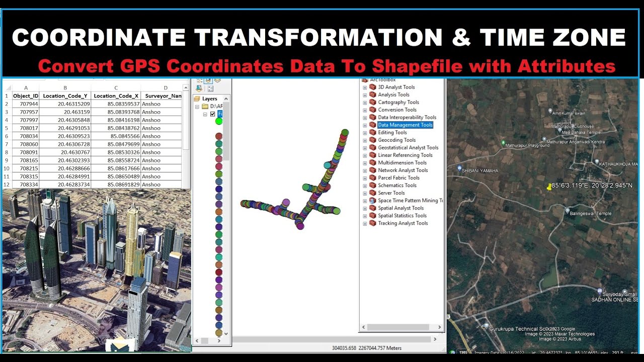 ArcGIS Coordinate Transformation & Google Earth Time Zone Map Tutorial ...