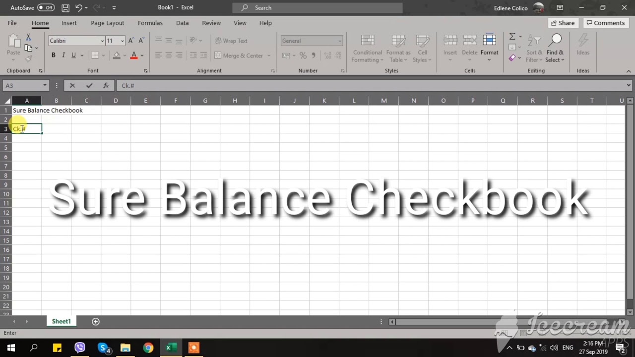 Sure Balance Checkbook (Excel Tutorial) - YouTube