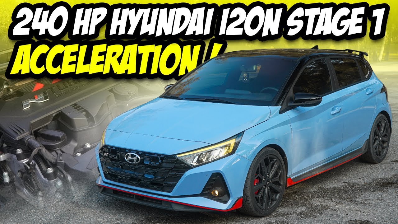240 HP Hyundai i20N Stage 1 / 100-200 Km/h Autobahn Acceleration ...