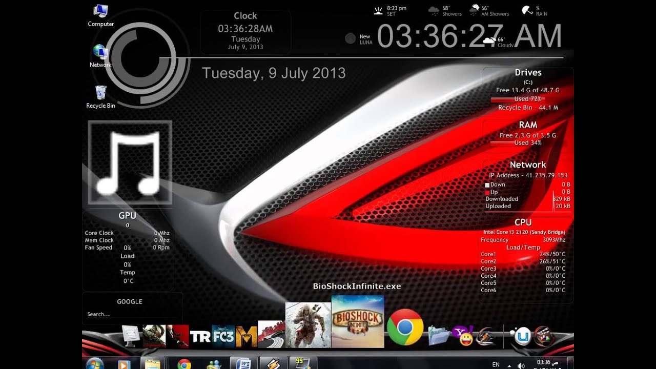 Rainmeter: Republic of Gamers Desktop ( Simplest Way ) ! - YouTube