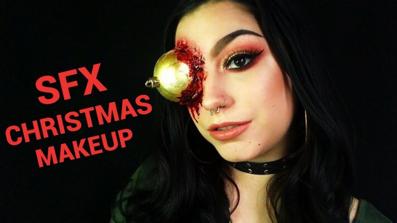 CHRISTMAS SFX MAKEUP TUTORIAL - ORNAMENT ACCIDENT - YouTube