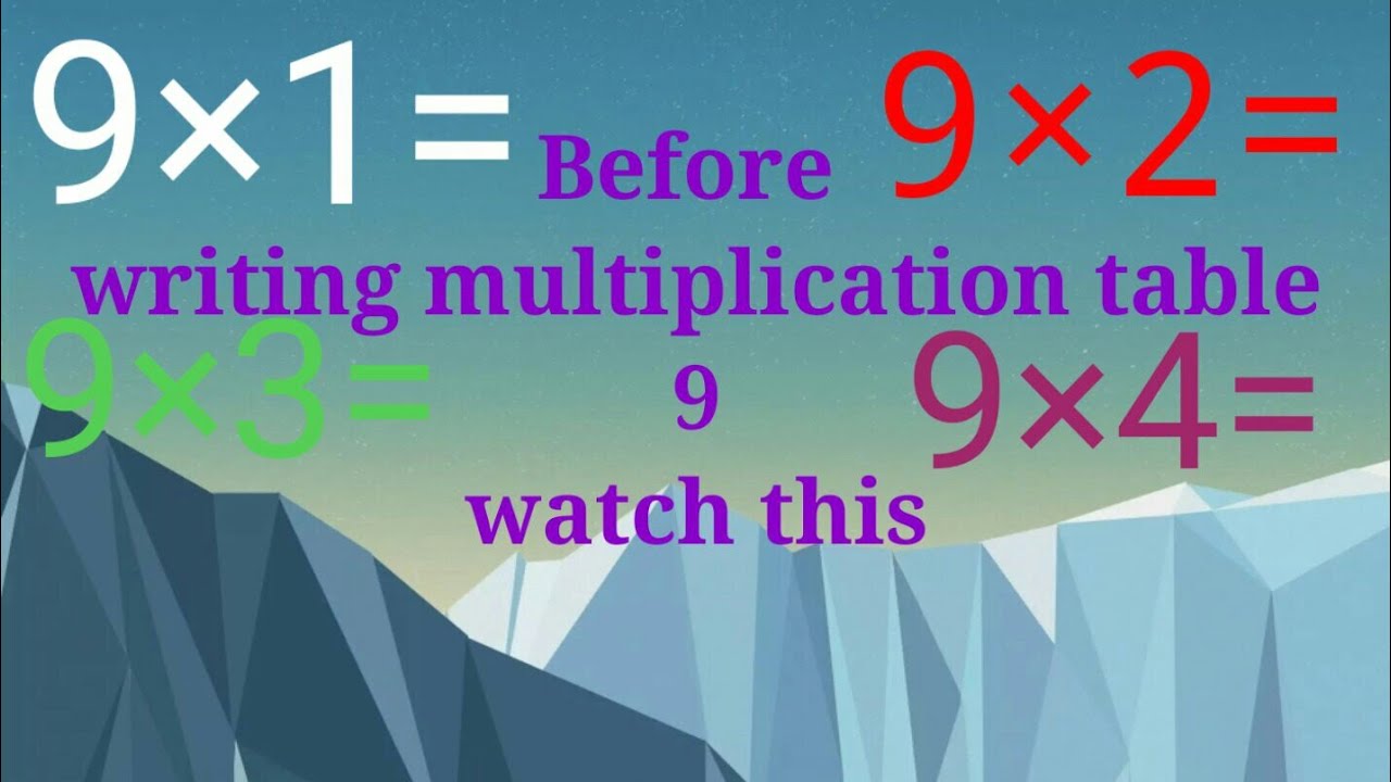 Multiplication table 9 - YouTube