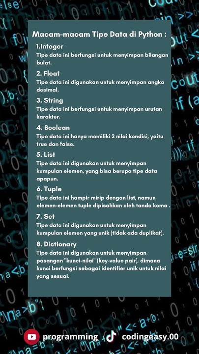 tipe data pada program python - YouTube