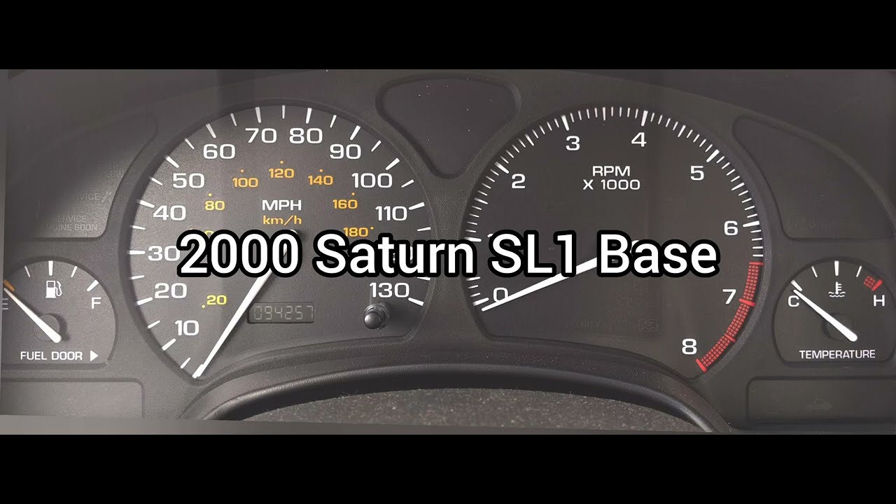 Saturn - SL1 - 2000 - Base: Gauge Cluster Startup Sequence - YouTube