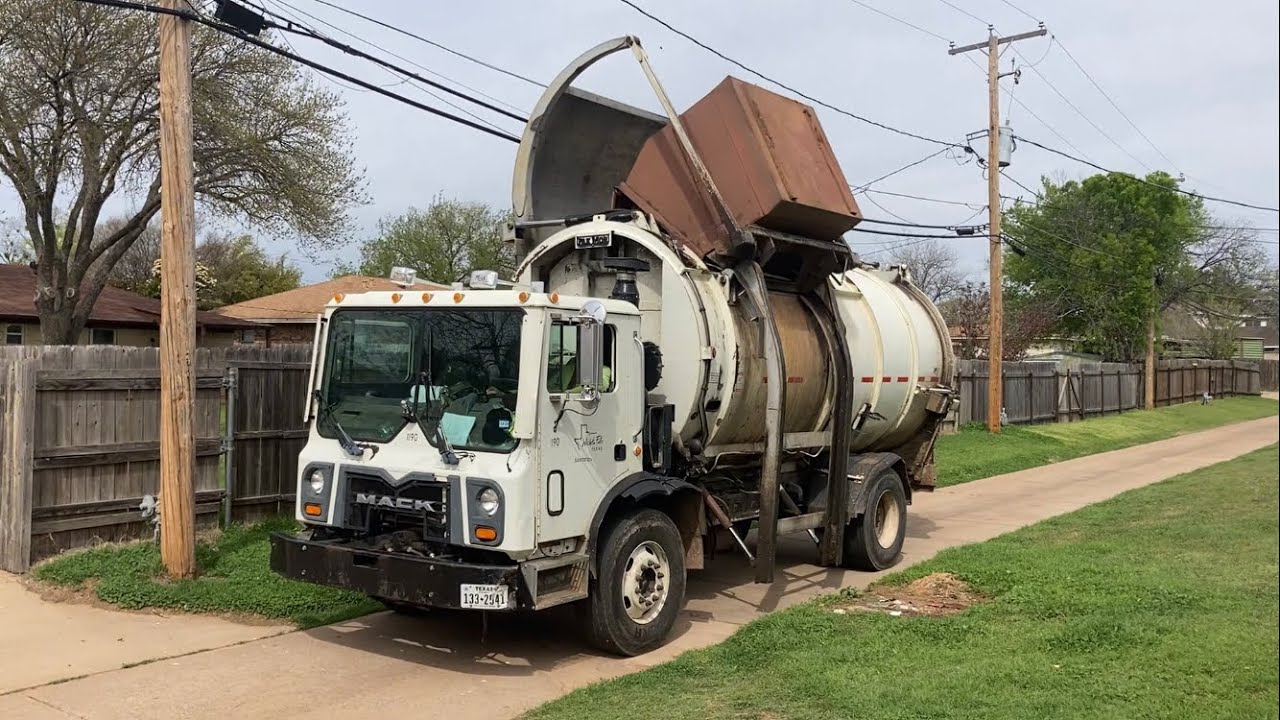 Mack MRU Pak-Mor HLR Commercial Side Loader - YouTube