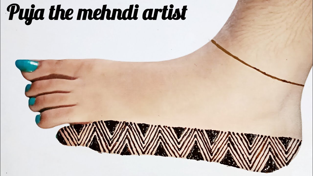 Easy Beautiful Border Feet Mehndi Design/foot mehndi design simple ...