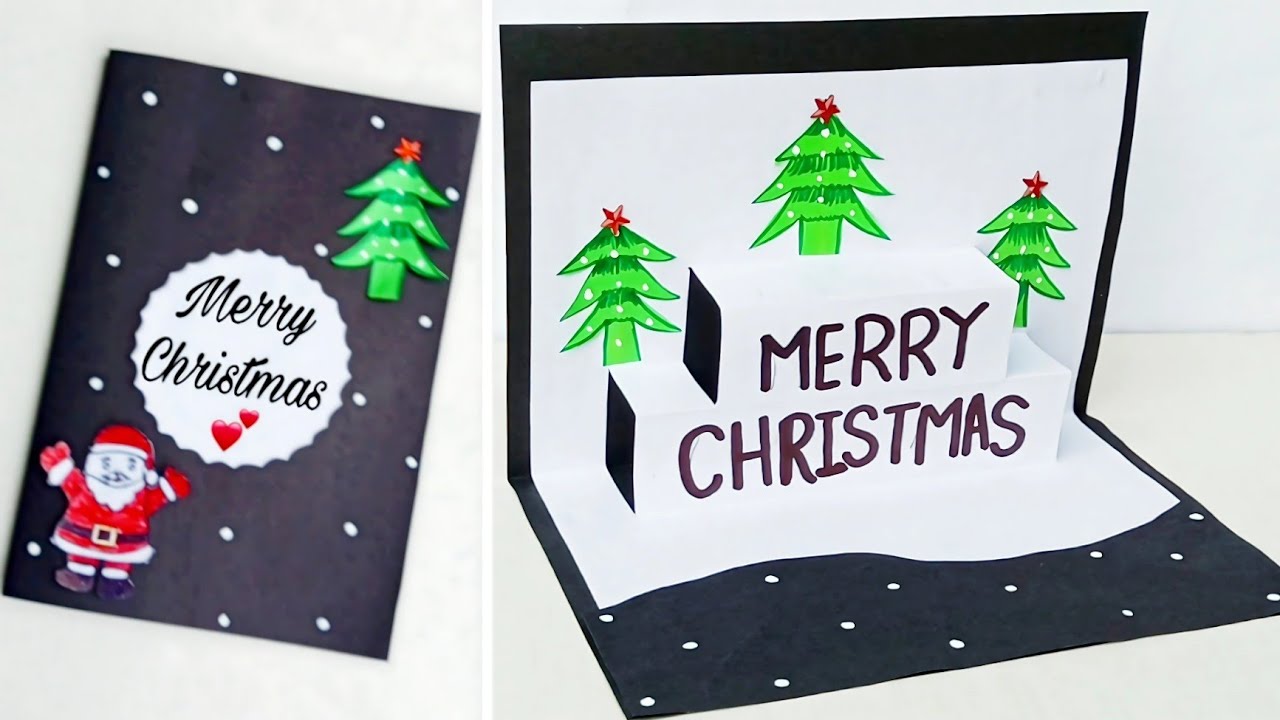 DIY Christmas card/Handmade Christmas Greeting card/How to make Santa ...