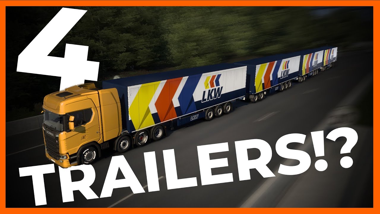 Rijden met 4 Trailers in Euro Truck!? - YouTube