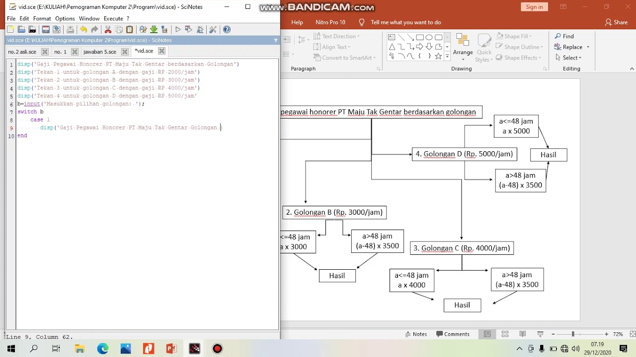 Program switch case dan if else pada scilab - YouTube