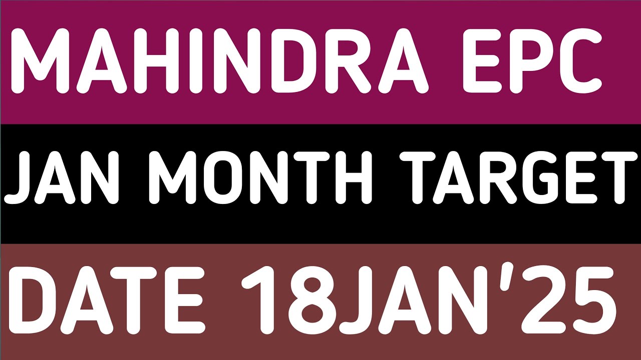 MAHINDRA EPC IRRIGATION STOCK LATEST NEWS 18JAN'25/MAHINDRA EPC SHARE ...