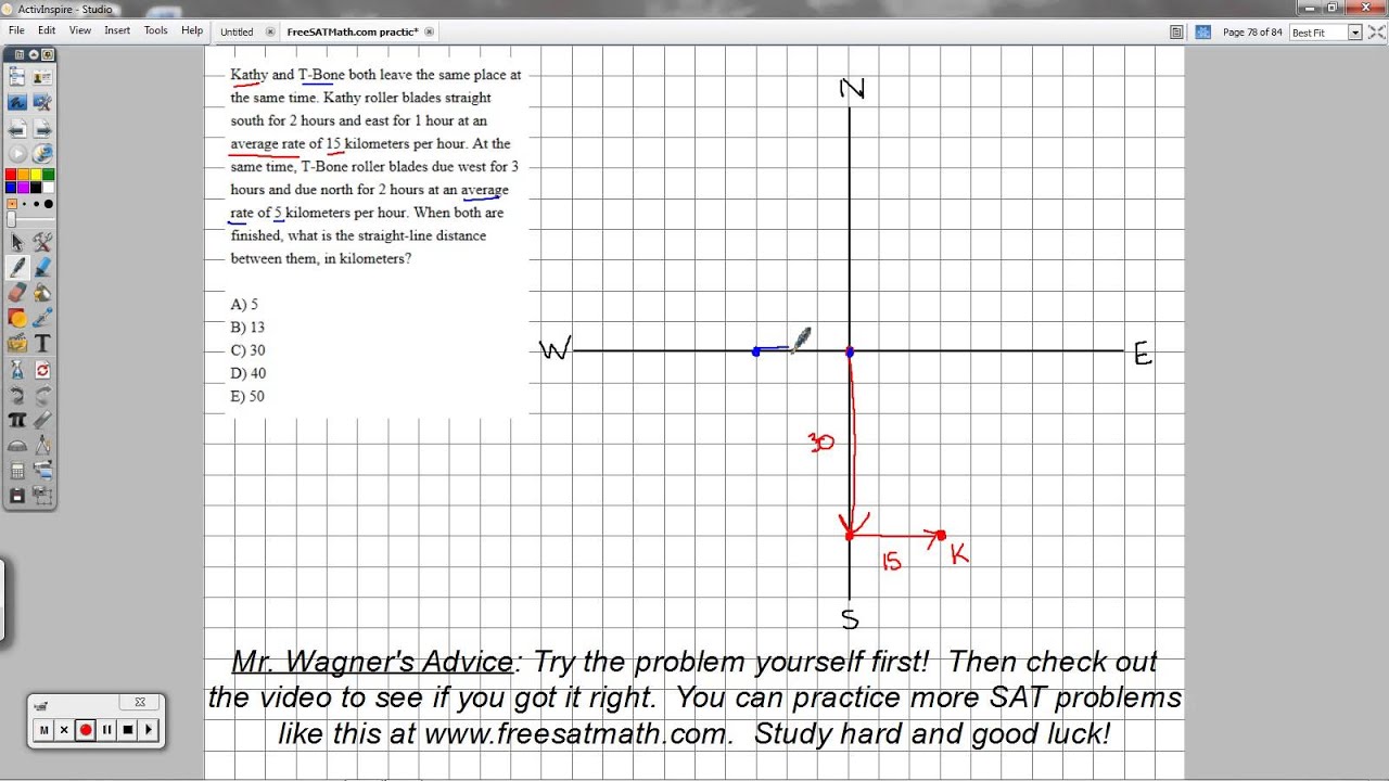 SAT Math - Question #78 (Word Problems on the Coordinate Plane) - YouTube