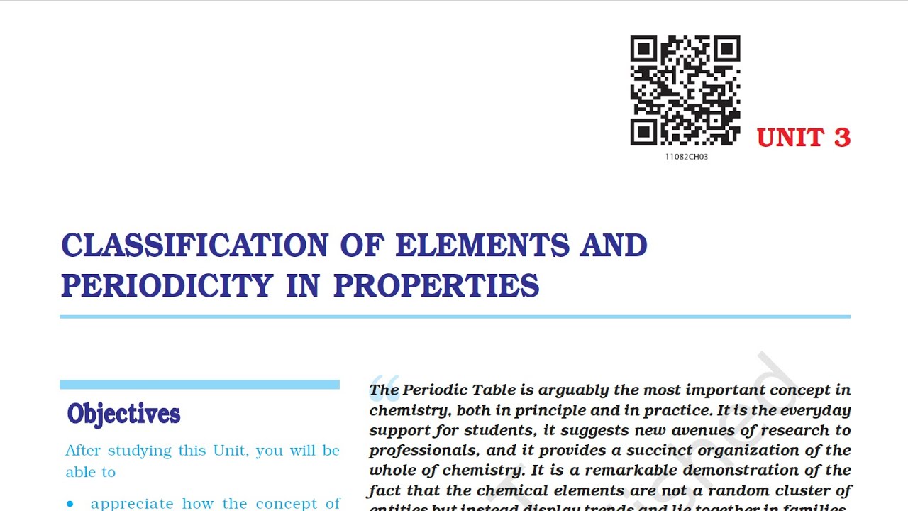 Ch 3 Classification Of Elements And Periodicity In Properties Reading ...