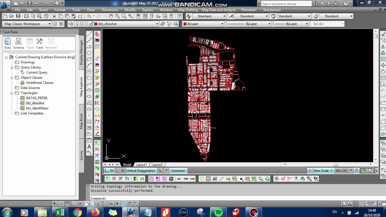 Topology Dissolve - Identifikasi Jalan & Batas Desa I Autocad Map 2012 ...