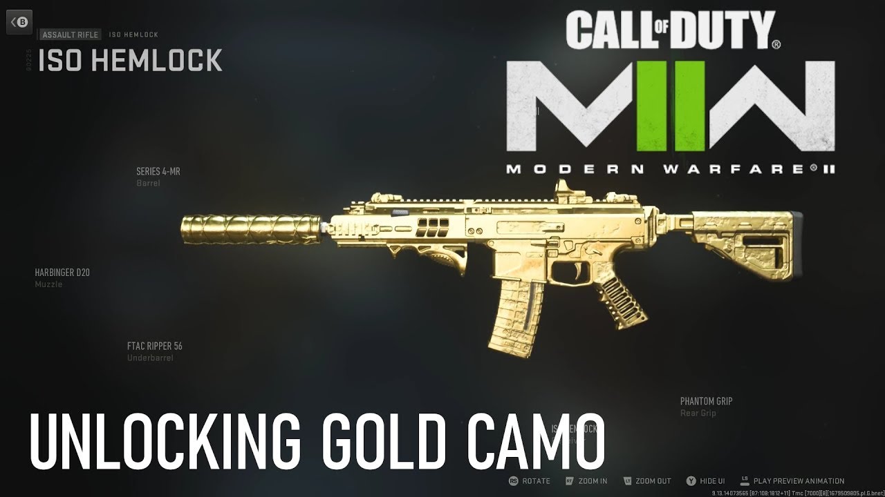 Unlocked the GOLD Camo for the ISO HEMLOCK (mw2) - YouTube