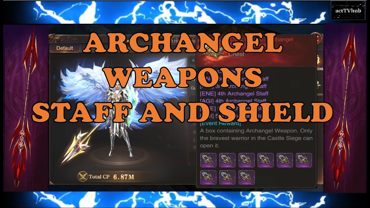 MU ARCHANGEL | ARCHANGEL WEAPON STAFF AT SHIELD DAMAGE OPTIONS - YouTube