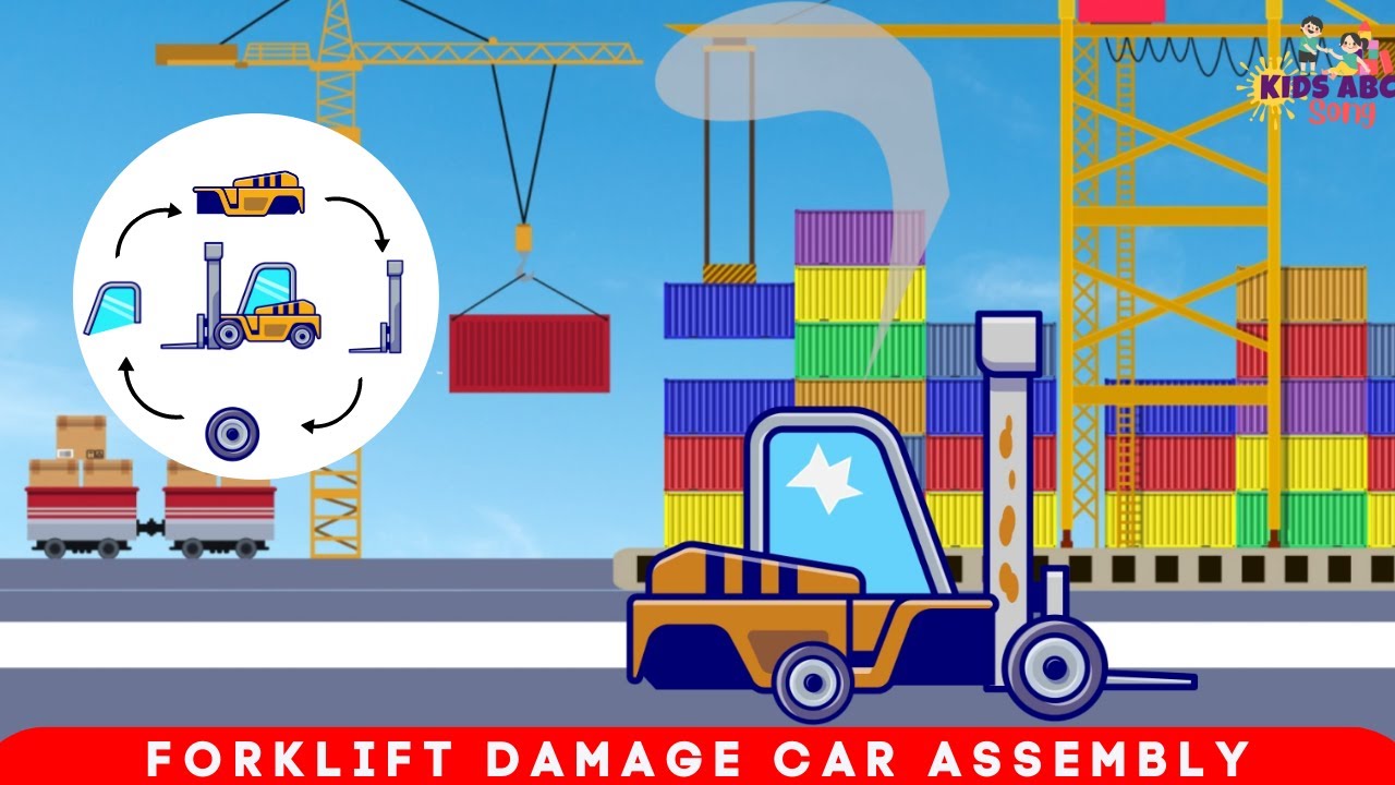 Forklift Car Assembly and Repair Cartoon Animation For Kids | ABC ...