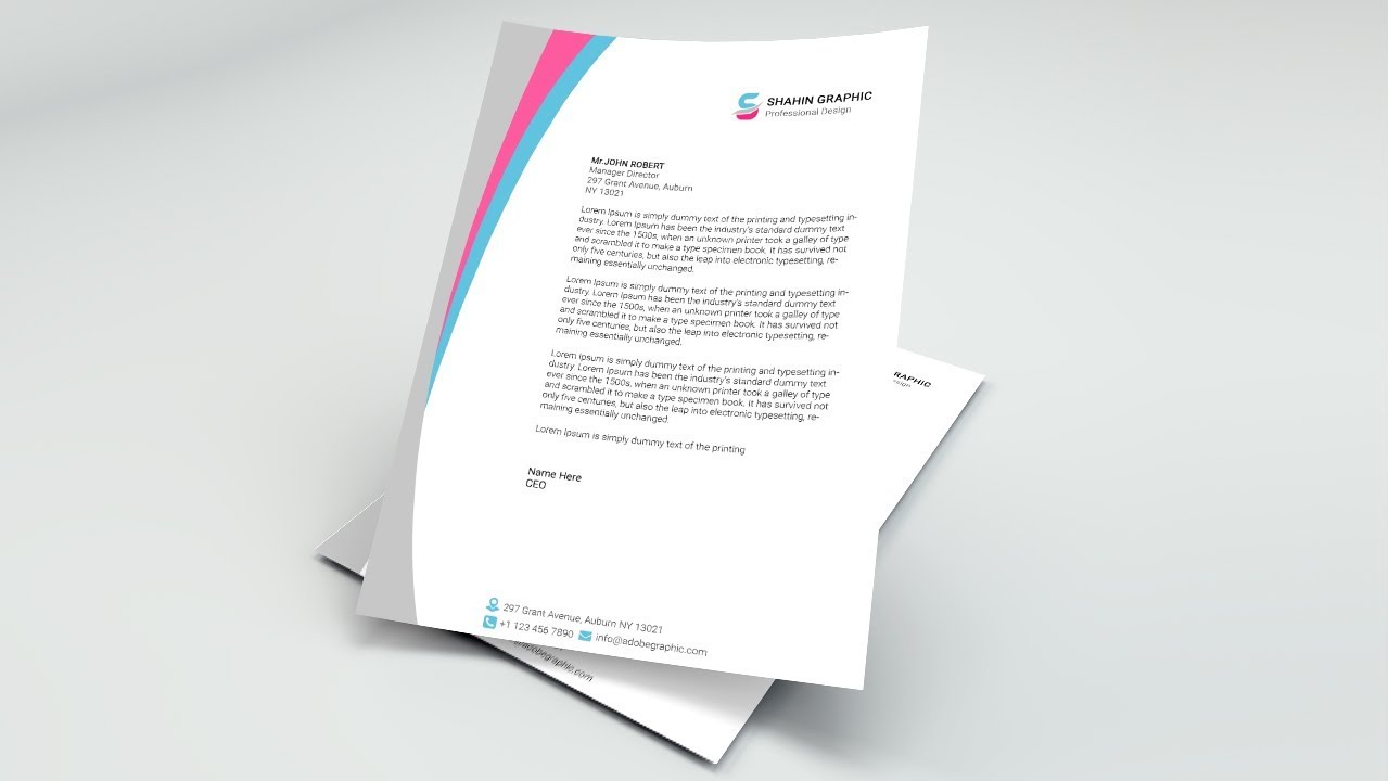 Letterhead Design In Photoshop Tutorial - YouTube