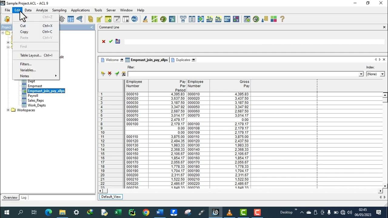 TASK 3 Contd. - Using The Join Command in Audit Command Language (ACL)_2 - YouTube