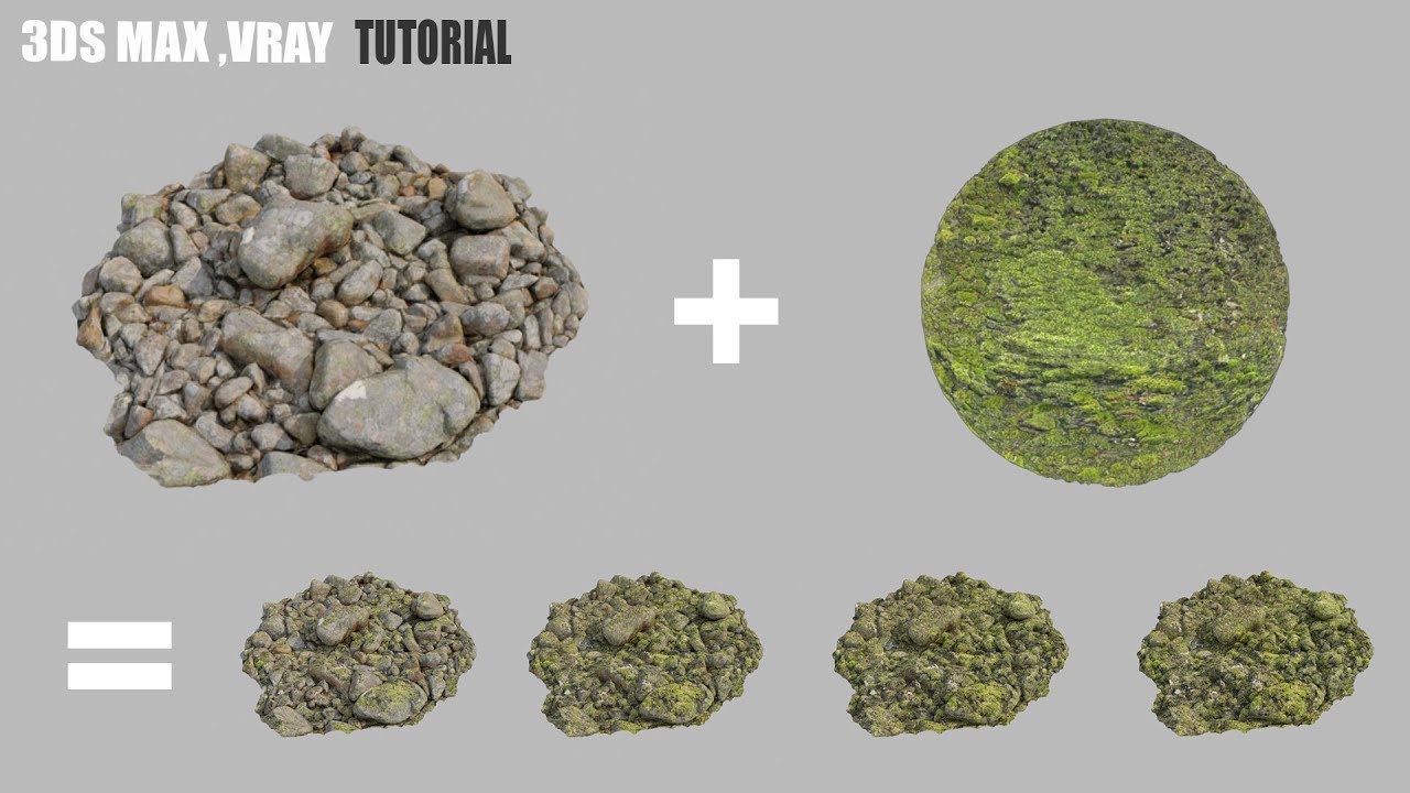 3ds max vray Moss on stone tutorial - YouTube