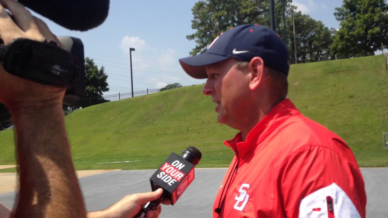 Samford head coach Chris Hatcher after the scrimmage on Aug. 8, 2015 ...