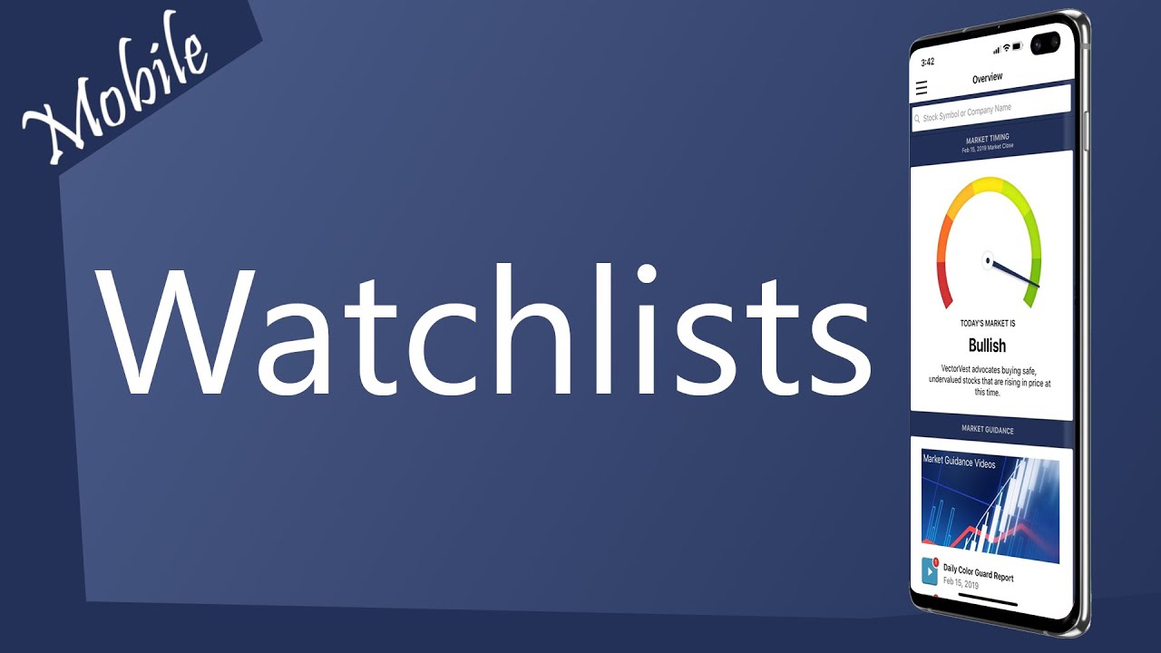 Stock Advisory Mobile App - Watchlists | VectorVest - Live - YouTube