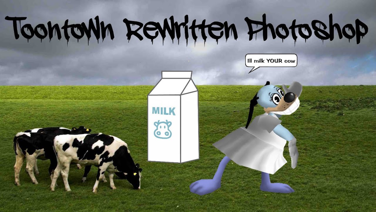 Toontown Rewritten Photoshop: I'll Milk Your Cow (Time-lapse) - YouTube