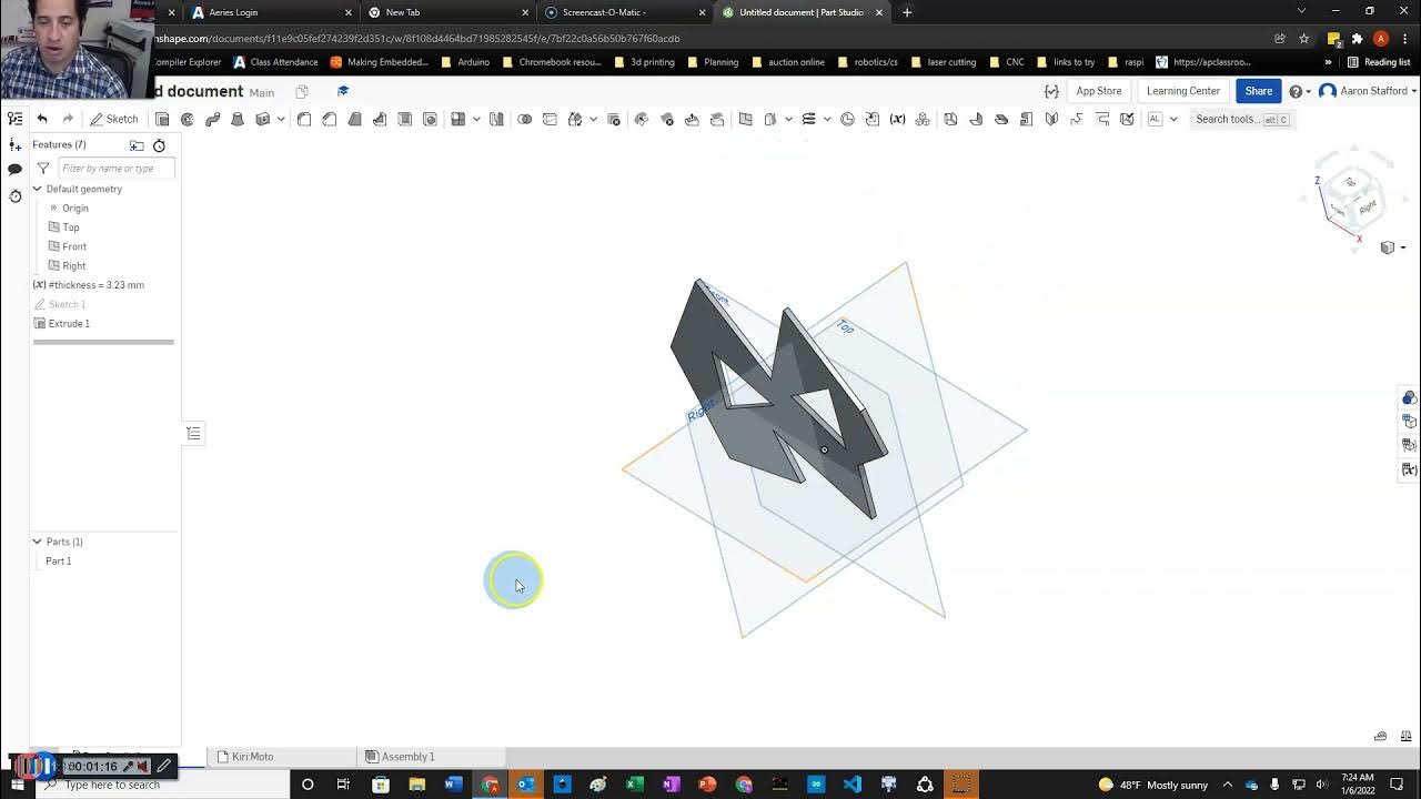 Adding Feature Scripts: Designing for laser cutting in Onshape, part 3 - YouTube
