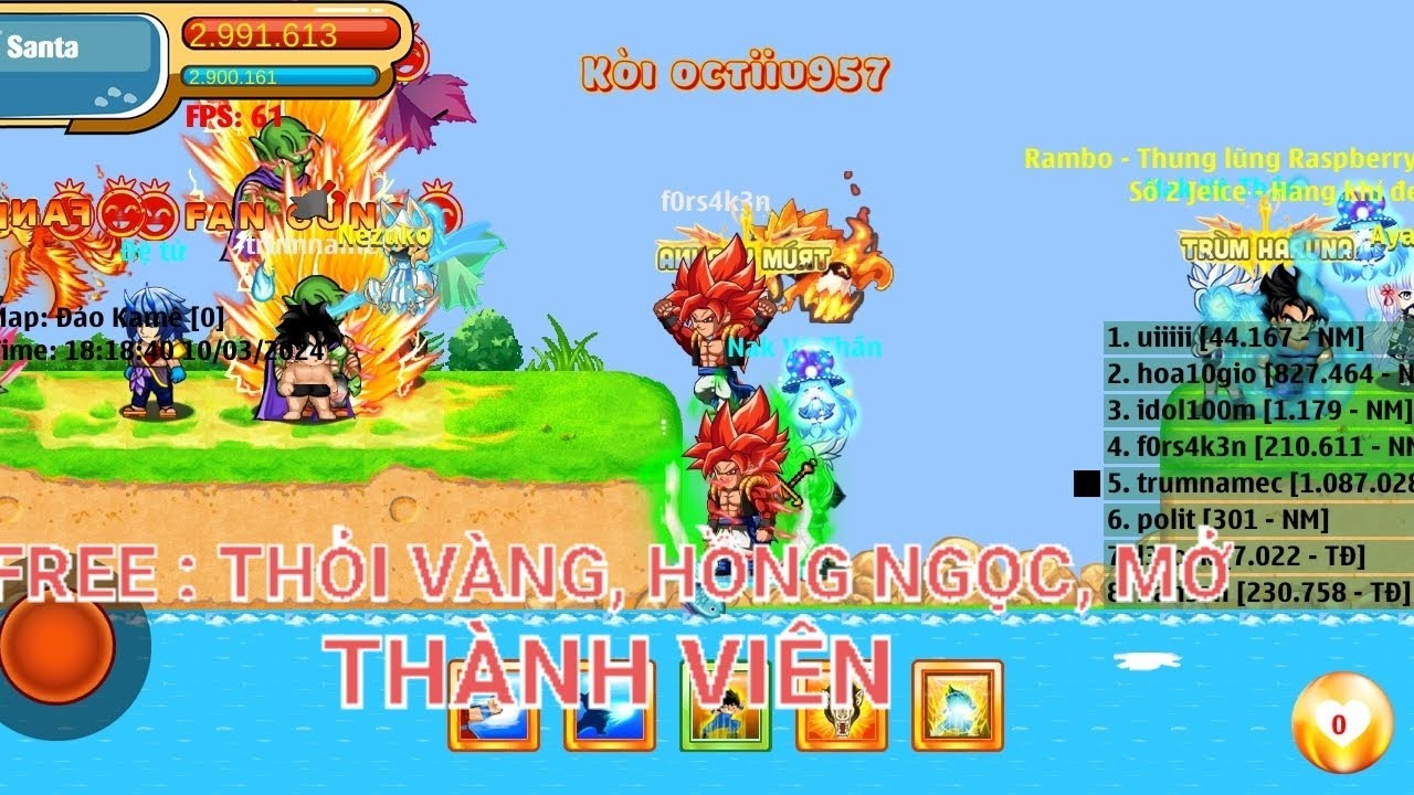 Ngọc Rồng Berus - Server Free Thỏi Vàng, Hồng Ngọc, Mở Thành Viên Siêu ...