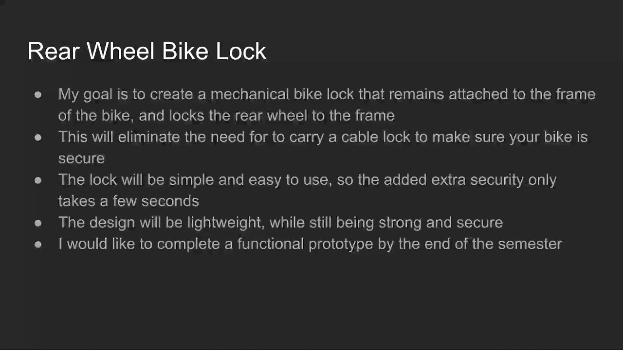 Rear Wheel Bike Lock - YouTube