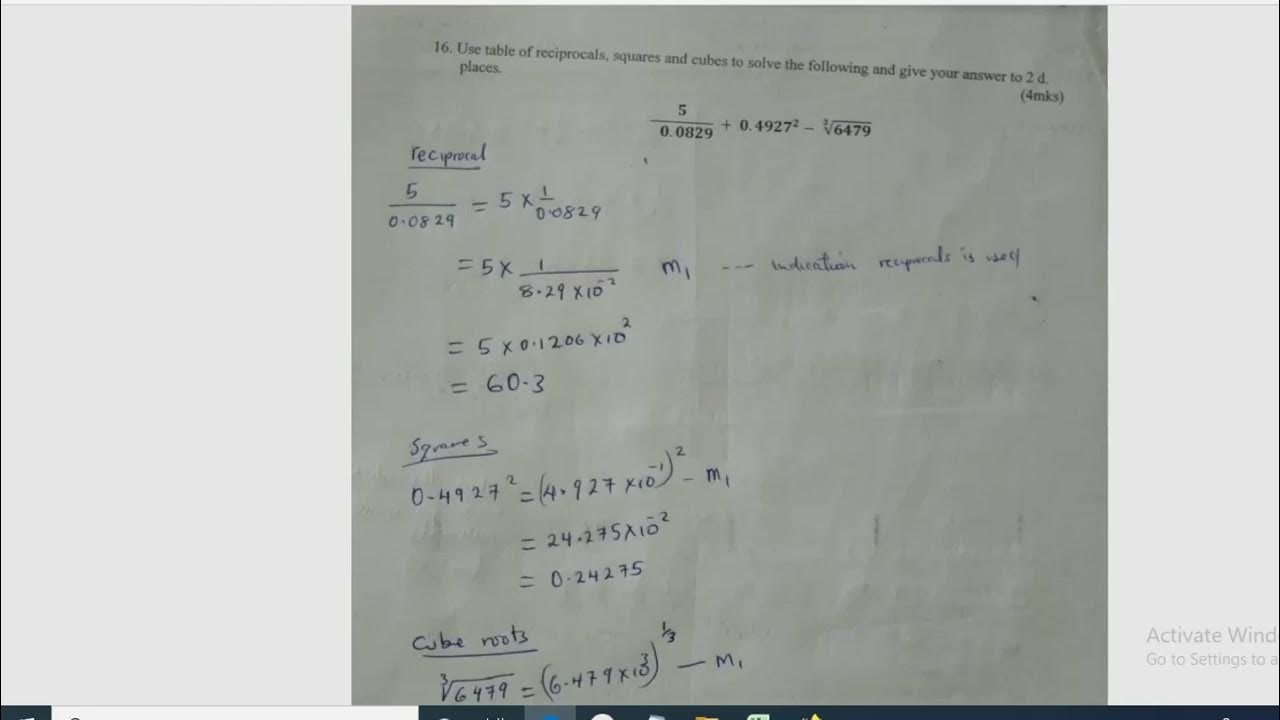 Reciprocals, Squares and Cube Roots - YouTube