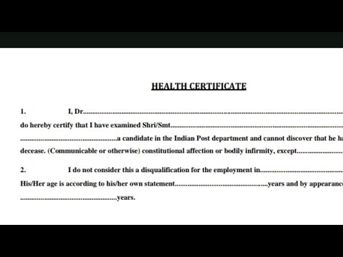 GDS Health certificate format 2024| GDS Medical Certificate format 2024 ...
