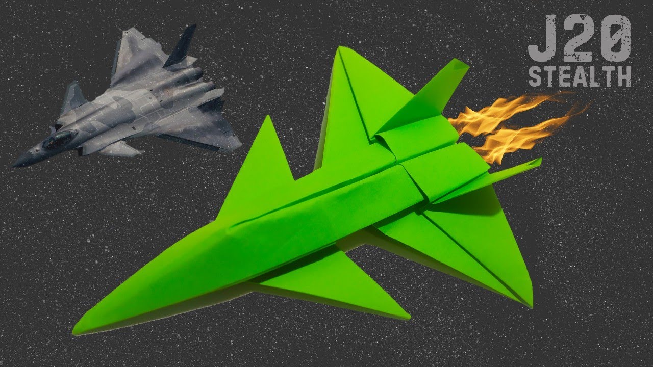 J20 Stealth Fighter Jet - Origami Tutorial #j20 #origamipaperplanes ...