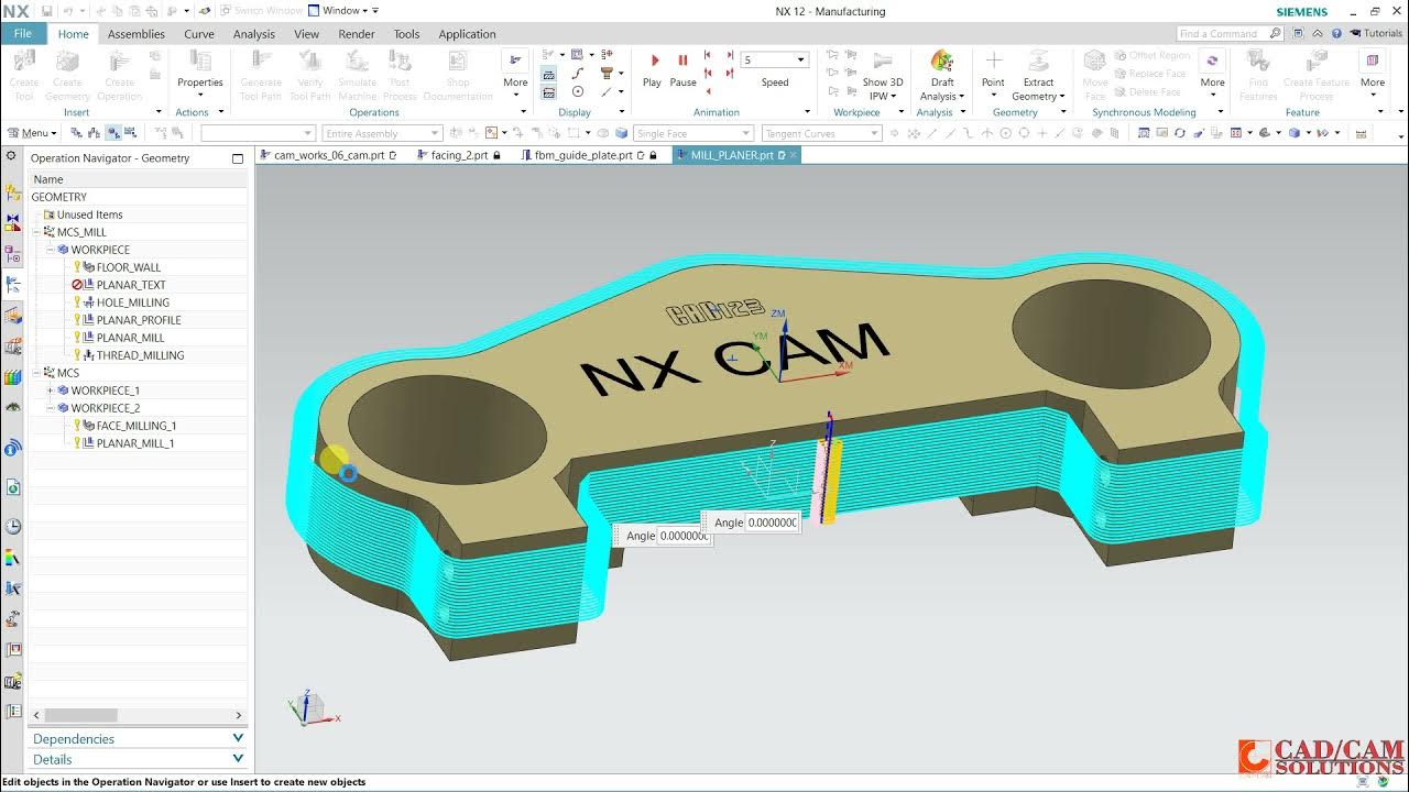 #NX CAM #PLANAR MILL 2 - YouTube