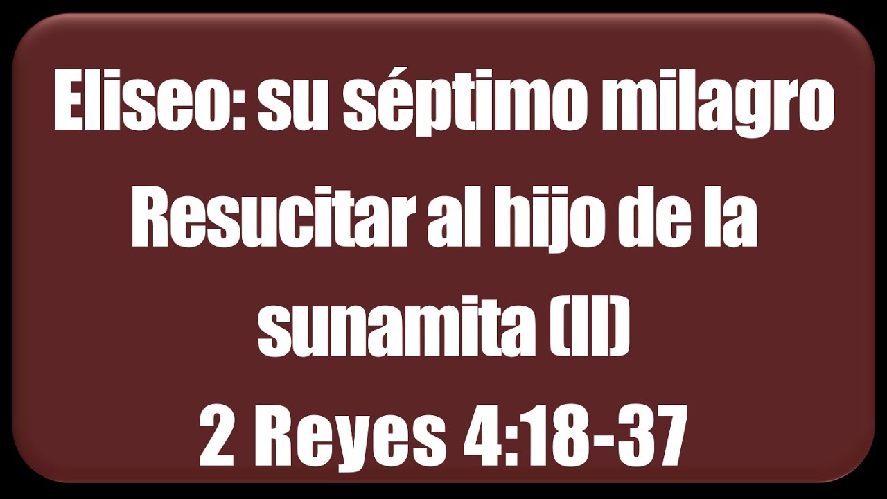0262 Eliseo: Su séptimo milagro: Resucitar al hijo de la sunamita ...