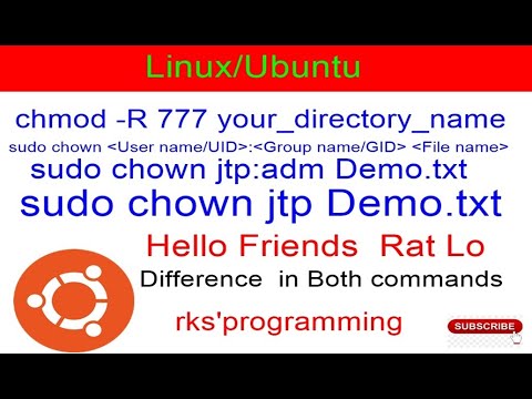 chmod -R 777 your_directory_name |Ubuntu| sudo chown|sudo chmod|Linux ...